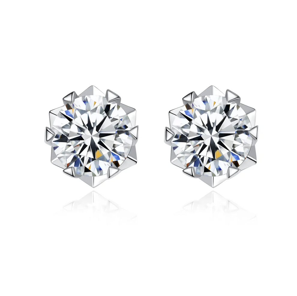 0.5 ct Starburst Spark Moissanite Stud Earrings for Men - Single Piece ...